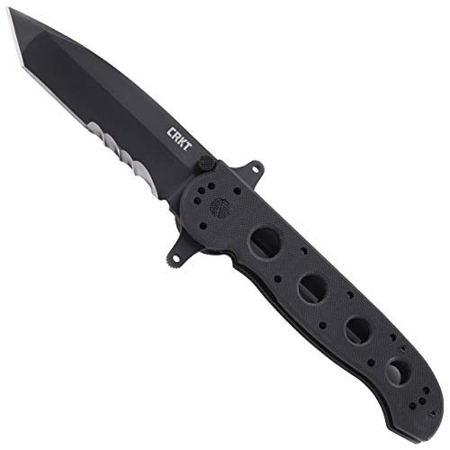 CRKT M16-14SFG EDC Folding Pocket Knife: Special Forces Everyday Carry, Black Serrated Edge Blade & CRKT M16-10KS EDC Folding Pocket Knife: Everyday Carry, Black Serrated Edge Blade, Tanto