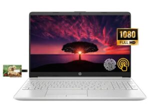 hp 15.6″ fhd touchscreen business laptop, 11th gen intel core i3-1115g4 processor, windows 10 pro, 12gb ram, 256gb ssd, hdmi, wi-fi 5, bluetooth, fingerprint reader, silver, 32gb durlyfish usb card