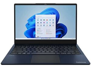 gateway 15.6 hd ultra slim notebook in navy blue intel dual core up to 3.1ghz 4gb ddr4 128gb ssd tuned by thx audio hdmi cortana webcam w11 (renewed)