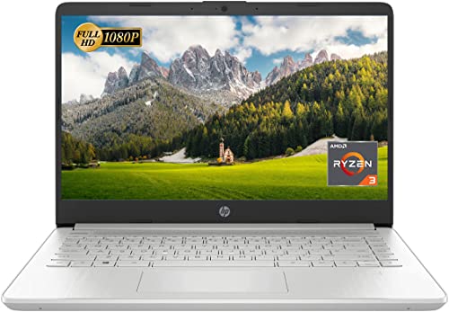 HP 14'' Full HD Screen Laptop, AMD Ryzen 3 3250U Processor, 8GB DDR4 RAM, 128GB SSD, USB Type-C, Wi-Fi, HD Webcam, HDMI, Windows 11 Home, Silver