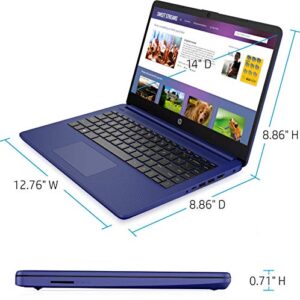 2022 Newest HP Stream 14" HD Laptop, Intel Celeron N4020(up to 2.8GHz), 8GB RAM, 128GB Space(64GB eMMC+64GB Card), 1-Year Office 365, WiFi, HDMI, USB-C, Webcam, Bluetooth, Windows 11S, Blue+JVQ MP