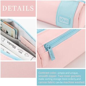 CICIMELON 2 Pcs Durable Pink Pencil Case Stationery Organizer Pencil Pouch Pen Bag