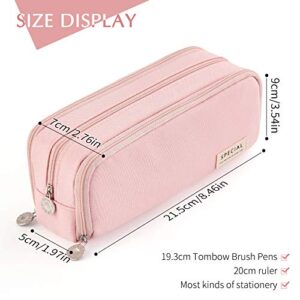 CICIMELON 2 Pcs Durable Pink Pencil Case Stationery Organizer Pencil Pouch Pen Bag