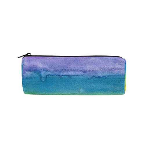 Pencil Bag Pencil Case Pen Holder Zipper Bag Pouch Makeup Brush Cosmetic Bag Abstract Art Colorful Stripe Rainbow for School Office Work Travel…