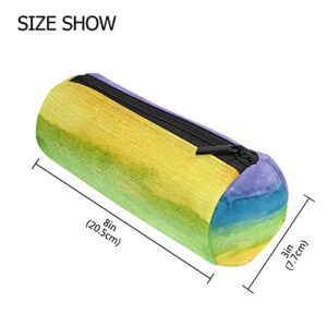 Pencil Bag Pencil Case Pen Holder Zipper Bag Pouch Makeup Brush Cosmetic Bag Abstract Art Colorful Stripe Rainbow for School Office Work Travel…