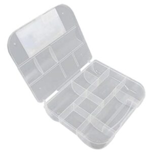 Small Clear Plastic 9-Compartment Organizer Cases, 7.5 x 6.5 x 2 inches, 4-ct Set