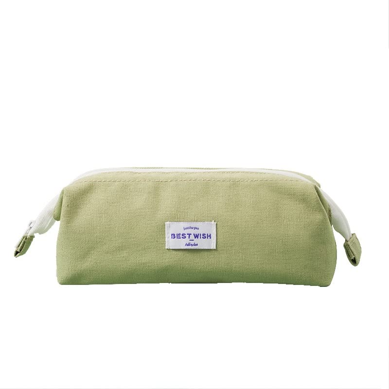 EVERKOTON Pencil Case Large Capacity Pencil Pouch Pen Bag for School Teen Girl Boy (Light green)