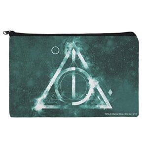 harry potter deathly hallows logo pencil pen organizer zipper pouch case