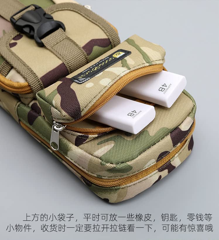 JUSIMON Pencil Case Pencil Box Storage Box for School Students Boys Teens Kids Small Tool Bag Large Capacity Pen Case Pouch Men Camo Cordura (Desert)