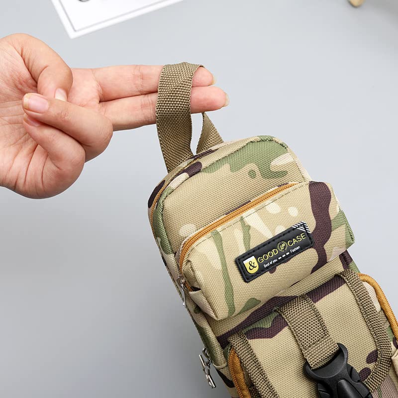 JUSIMON Pencil Case Pencil Box Storage Box for School Students Boys Teens Kids Small Tool Bag Large Capacity Pen Case Pouch Men Camo Cordura (Desert)