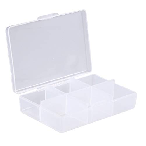 Healifty 10PCS 6 Grid Plastic Jewelry Box Clear Beads Jewelry Organizer Storage Box with Dividers for Necklace Rings Earrings (Transparent)