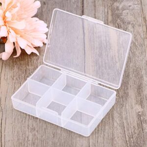 Healifty 10PCS 6 Grid Plastic Jewelry Box Clear Beads Jewelry Organizer Storage Box with Dividers for Necklace Rings Earrings (Transparent)