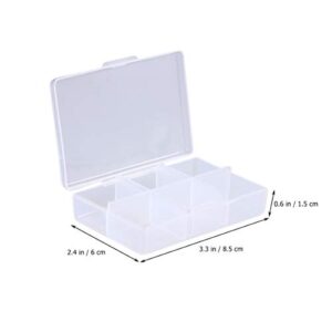 Healifty 10PCS 6 Grid Plastic Jewelry Box Clear Beads Jewelry Organizer Storage Box with Dividers for Necklace Rings Earrings (Transparent)