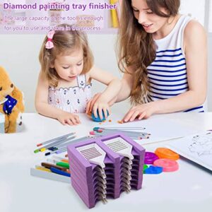 Mabstr Hopbucan 16 Slots Diamond Painting Tray Organizer Diamond Painting Accessories Tray Diamond Painting Tools Kits Organizer Purple