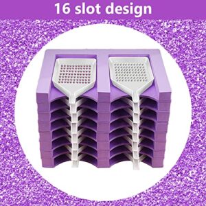 Mabstr Hopbucan 16 Slots Diamond Painting Tray Organizer Diamond Painting Accessories Tray Diamond Painting Tools Kits Organizer Purple