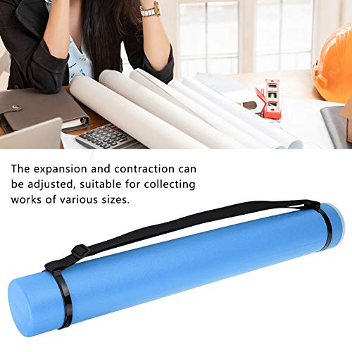 Blueprint Tube, Adjustable Waterproof Documents Storage Tube, for Maps Posters Documents Artworks(Blue)