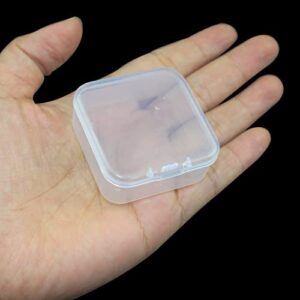 36 Pieces Clear Small Plastic Containers Mini Transparent Storage Box Plastic Beads Storage Containers with Hinged Lids for Beads Hardware Fishing Jewelry Storage