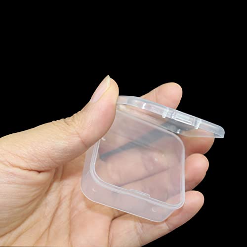 36 Pieces Clear Small Plastic Containers Mini Transparent Storage Box Plastic Beads Storage Containers with Hinged Lids for Beads Hardware Fishing Jewelry Storage