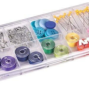 ArtBin 6907AB Slim Line 10 Compartment Small Art & Craft Organizer, [1] Plastic Storage Case, Clear