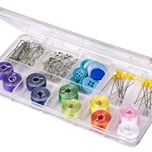 ArtBin 6907AB Slim Line 10 Compartment Small Art & Craft Organizer, [1] Plastic Storage Case, Clear