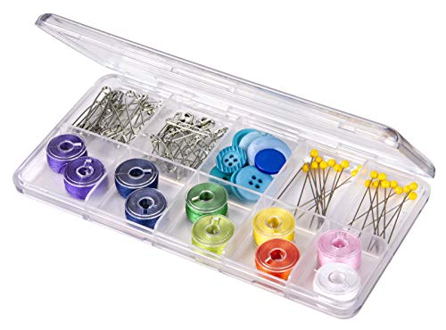 ArtBin 6907AB Slim Line 10 Compartment Small Art & Craft Organizer, [1] Plastic Storage Case, Clear