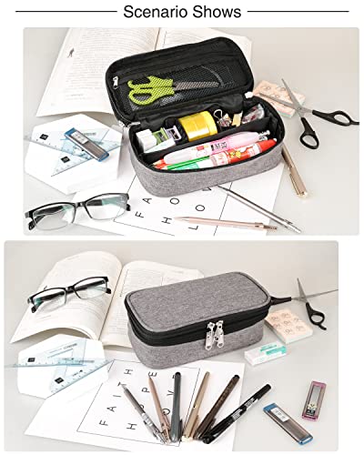 Pencil Pen Case Big Capacity Stationery Organizer Bag School College Office Large 2 Layer Pencil Pouch Pencil Pen Box With Compartment