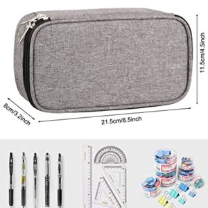 Pencil Pen Case Big Capacity Stationery Organizer Bag School College Office Large 2 Layer Pencil Pouch Pencil Pen Box With Compartment