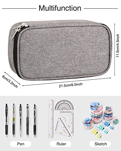 Pencil Pen Case Big Capacity Stationery Organizer Bag School College Office Large 2 Layer Pencil Pouch Pencil Pen Box With Compartment