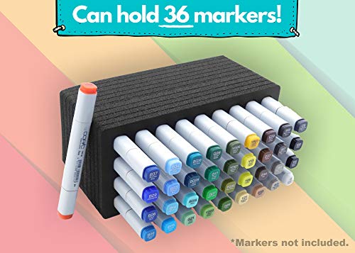 Polar Whale 2 Art Marker Storage Tray Organizers Pen Pencil Brush Storage Design Stand Supply Horizontal Storage Non-Scratch Non-Rattle Washable Compatible with Copic and More Each Holds 36