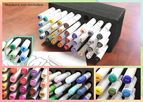 Polar Whale 2 Art Marker Storage Tray Organizers Pen Pencil Brush Storage Design Stand Supply Horizontal Storage Non-Scratch Non-Rattle Washable Compatible with Copic and More Each Holds 36