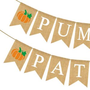 Rainlemon Jute Burlap Pumpkin Patch Banner Fall Autumn Theme Little Pumkin Birthday Party Garland Decoration