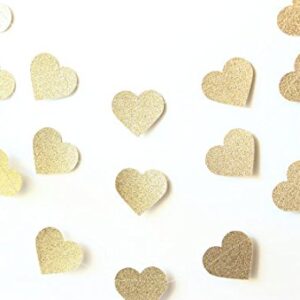 SHTWX 2-Pack,Gold Glitter Heart Paper Garland,Heart Garland,Christmas Garland, Gold Garland,Beautiful Garland, Paper Garland, Rustic Wedding, Christmas Decor, Party Garland (Gold,Glitter)