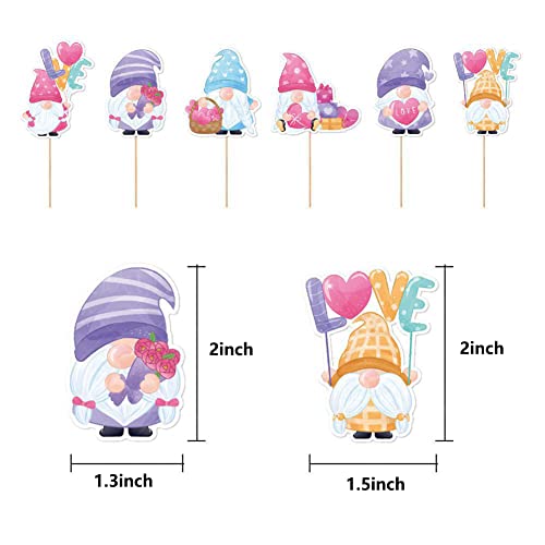 Valentine's Day Banner, Happy Valentines Day Banner Gnome Valentines Garland Banner Conversation Heart Decor Valentines Hanging Swirls Gnomes Cupcake Toppers for Girls Valentines Party Home