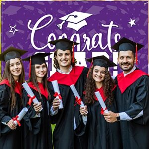 Graduation Decorations Graduation Backdrop Banner Class of 2023 Graduation Backdrop Grad Background for Graduation Party Photo Studio Props Decoration Sign Supplies, 72.8 x 43.3 Inch (Purple)