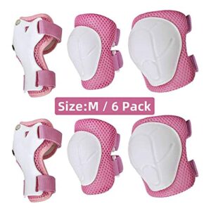 Colcolo Kids Pads Protective Adjustable for Skateboarding Rollerblading Boys Girls Child Children, Pink