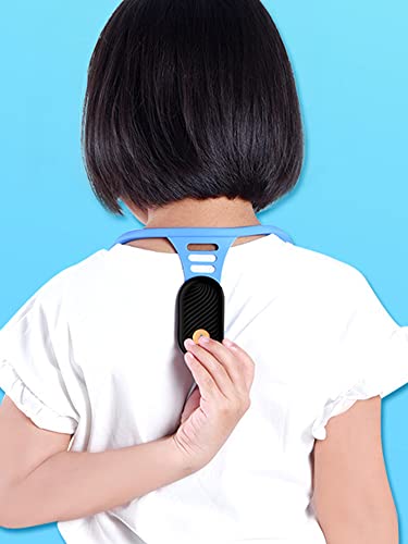 Body Shaping Neck Instrument for Kids Portable Posture Correction Device Intelligent Vibration Posture Trainer for Back Silicone Body Shaping Device for Boys Girls(Blue)