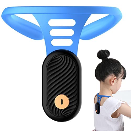 Body Shaping Neck Instrument for Kids Portable Posture Correction Device Intelligent Vibration Posture Trainer for Back Silicone Body Shaping Device for Boys Girls(Blue)