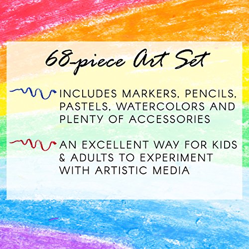 Darice 68-Piece Art Set – Art Supplies for Drawing, Painting and More in a Plastic Case - Makes a Great Gift for Children and Adults