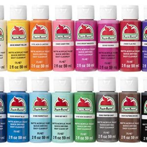 Apple Barrel Acrylic Paint Set, 16 Piece (2-Ounce), Best Colors Count