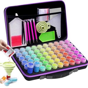 artdot diamond painting storage containers, 60 slots diamond painting accessories shockproof jars for jewelry beads rings charms glitter rhinestones