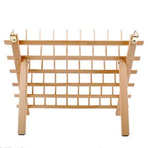 NW 60-Spools Wooden Thread Holder Sewing and Embroidery Thread Rack and Organizer Thread Rack for Sewing with Hanging Hooks