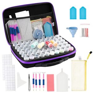 douorgan diamond painting storage containers 60 slots diamond painting accessories and tools portable diamond painting organizer shockproof diamond art storage case jewelry beads storage box