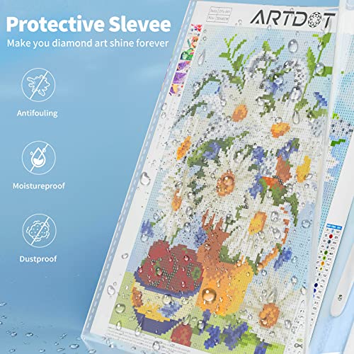 ARTDOT A3 Storage Book for Diamond Painting Kits, Diamond Art Portfolio Folder for Diamond Painting Accessories with 30 Pocket Slevees Protectors (16.9x12.4inches)