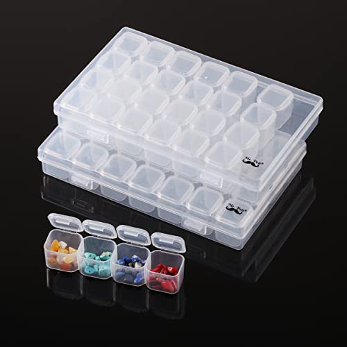 Mr. Pen- Diamond Painting Storage Containers, 28 Grids, 2 Pack, Bead Storage Containers with 160pcs Label Stickers, Diamond Art Storage Containers, Bead Box, Diamond Painting Organizer