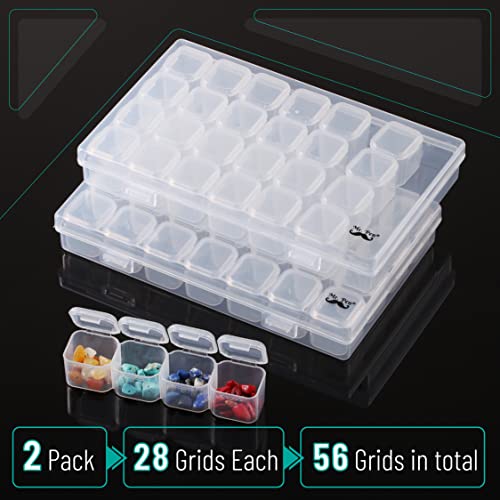 Mr. Pen- Diamond Painting Storage Containers, 28 Grids, 2 Pack, Bead Storage Containers with 160pcs Label Stickers, Diamond Art Storage Containers, Bead Box, Diamond Painting Organizer