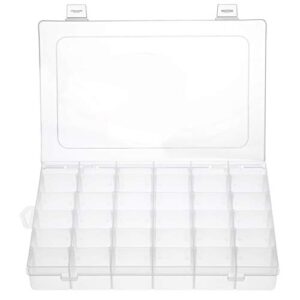 gospire 36 grids clear plastic jewelry box organizer storage container with removable dividers (36 grids – clear)