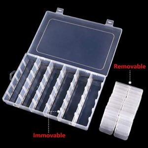 Gospire 36 Grids Clear Plastic Jewelry Box Organizer Storage Container with Removable Dividers (36 Grids - Clear)