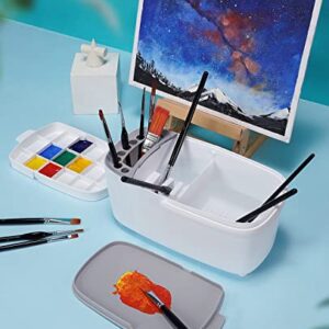 GAMENOTE Paint Brush Cleaner - Paint Brush Holder with Palette and Handle, Paint Brush Rinser for Acrylic, Watercolor, and Water-Based Paints