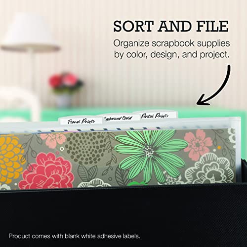 Samsill Scrapbook Paper Storage Organizer, 12 Count of Individual Top Loading Files with Customizable Tabs, Holds 12 x 12 Inch Scrapbook Paper, Vinyl Paper, Photos, Clear, PVC and Acid Free, 12 Pack