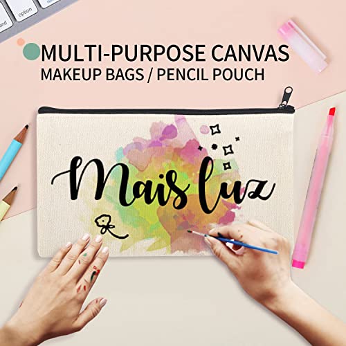 14Pieces 8 x 5 Inch Blank Craft DIY Canvas Pen Pencil Case- Cotton Canvas Invoice Bill Bag Makeup Bag Cosmetic Bag Multipurpose Travel Toiletry Pouch with Black Zipper…